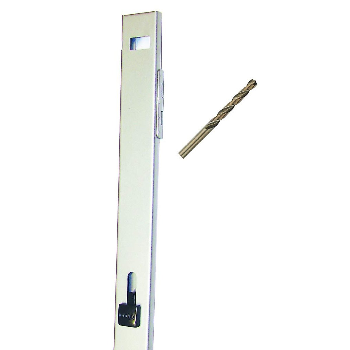 File Cabinet Locking Bar. Fits 5 Drawer File Cabinets. Includes Cobalt Drill Bit. (Gray)