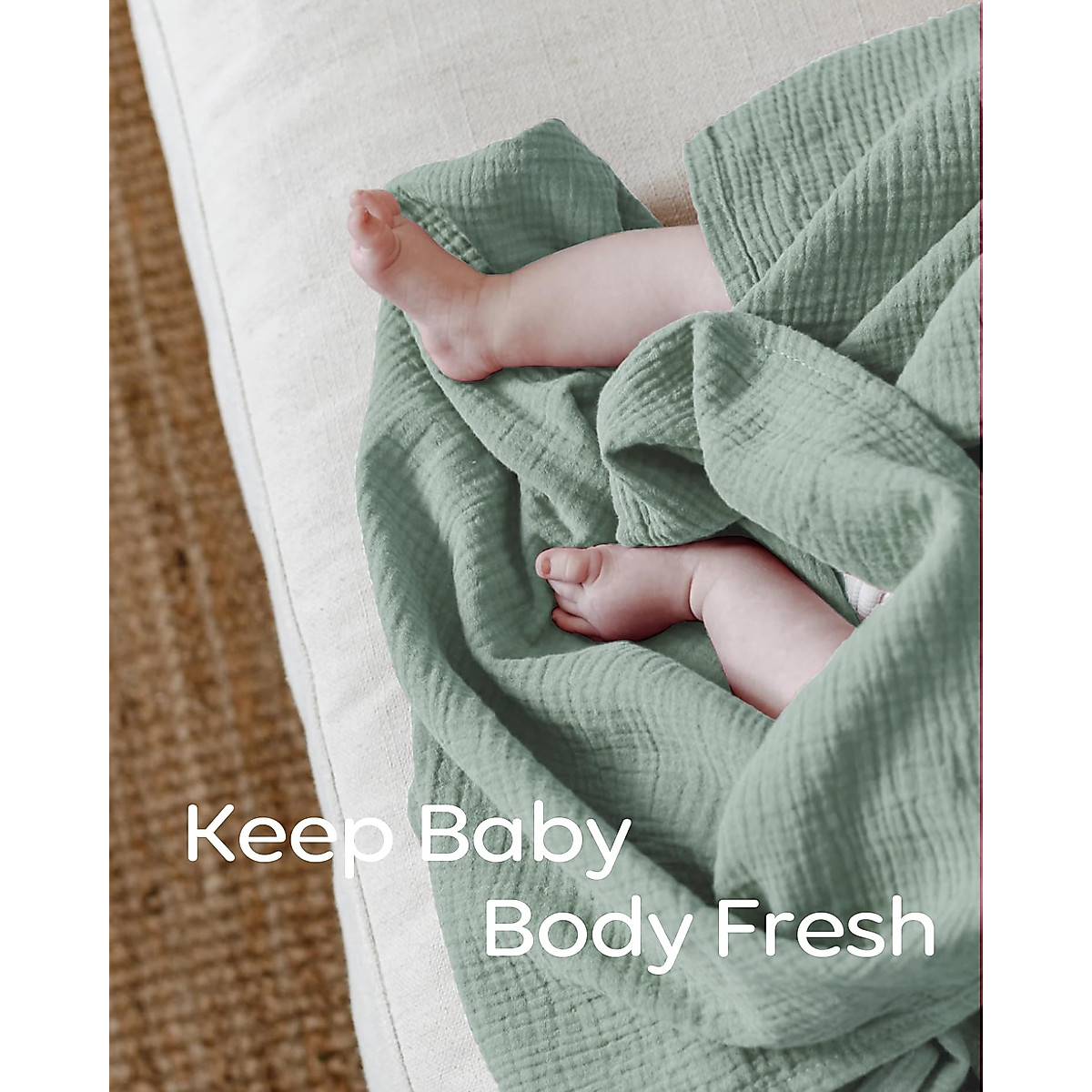 Mom Beebi Muslin Swaddle Blankets, 100% Muslin Cotton Swaddle Blanket for Unisex, 4 Pack Skin-Friendly and Breathable Baby Blankets, 47 x 47 inches - Autumnal Warmth