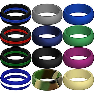 SayitBands Six (6) of Softball Silicone Ring Size 7