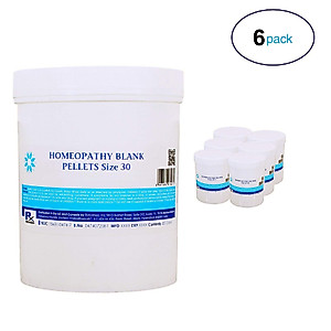 Sugar GLOBULES - Homeopathy Blank PELLETS Size 30 - DMF Grade - 6 Pack