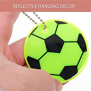 Kisangel 12pcs Reflector Pendant Child Safety Reflector Backpack Pendant Schoolbag Keychain Backpack Reflectors Soccer Hanging Decor School Bag Hanging Ornament