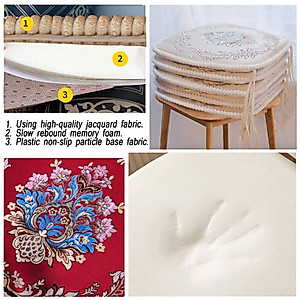 OITTO Memory Foam Chair Seat Cushion,Chair Pads & Cushions,European Style Floral U Shaped with Laces,Removable Slip-Resistant Zipper Covers,17 x 18 Washable for Indoor Living Room Kitchen,2 Pack