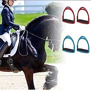 N/A 1 Pair of Safety Equipment Stirrups with Lightweight Anti-Rust Riding Accessories Non-Slip Outdoor Aluminum Pedals (Color : Red)