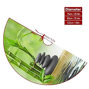 Zen Basalt Rocks Christmas Tree Skirt 48"x48", Large Xmas Tree Skirt Fabric, Washable Tree Skirt Waterproof, Classic Santa Tree Skirt Decorations for Real Tree, Home, Outdoor, Holiday Party