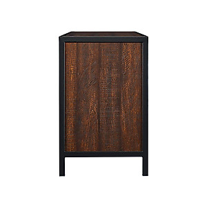 HearthPro Matthew Media Entertainment Console with Metal Frame & Fireplace - Brown Wood, SP6556-OF