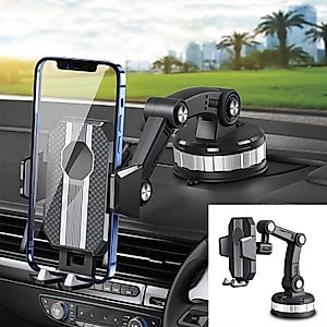 Pincuttee Sucker Car Phone Holder 2023 New Upgraded Sucker Car Phone Holder Mount Stand Universal Dashboard/Windshield/Window Phone Holder(Black,1PC)