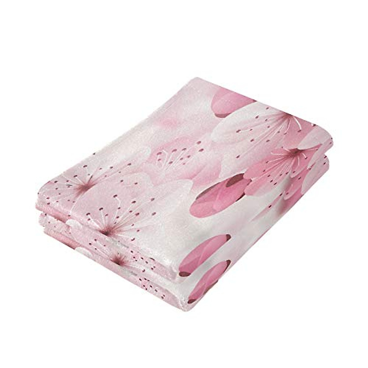 Cherry Blossoms Printed Hand Towel for Bathroom Set of 2 Absorbent Cotton Face Towel Multipurpose for Hotel Gym Guest Spa Yoga Home Decorative,28x14in