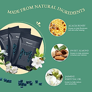 Maxpearl Hard Wax Beads, 300g Hair Removal Wax Beans for Brazilian Bikini, Face, Eyebrows, Underarms, Arms, Chest, Back, Legs, Pack of 3