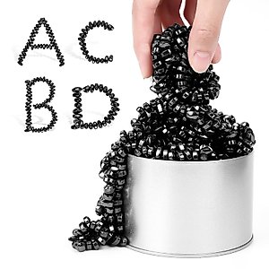 Magnetic Balls, Adult Fidget Toys, Crags Ferrite Putty Stones, Magnetic Fidget Toy, Mini Magnetic Balls, Magnetic Beads Cool Desk Gadgets, Metal Putty Fidget Magnets Gift for Adults (Black, 1000 PCS)
