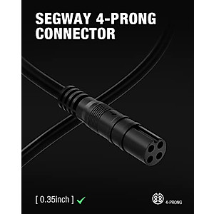 stio 4 Prong Charger for Ninebot S/S-MAX/Mini PRO/Mini lite, 63V 2A Power Supply Compatible with Ninebot by Segway Go Kart Kit,Gokart PRO 4 Pin Notched Connector Lithium Battery Charger Power Adapter