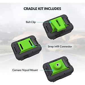 ZOLEO Cradle Kit Accessory Including 3 Inserts – Belt Clip, Strap Infill Connector and Camera Tripod Mount