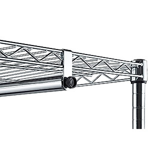 TRINITY EcoStorage Rolling Garment Rack with Shelves Hooks for Clothing Storage for Bedroom, Closet Organization, Entryway, and More, Chrome, 48” W x 18” D x 75.7” H