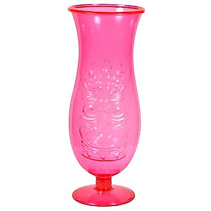 TopNotch Outlet Hurricane Glasses - Plastic Luau Tumblers (4 Pc) Tropical Summer Party Ready - Tall Frozen Cocktail Cups - Break Resistant