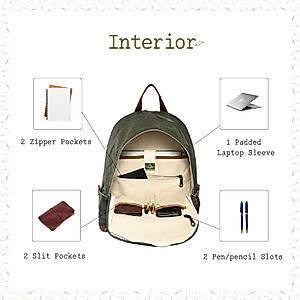 TSD Urban Canvas Backpack,Durable Hiking Lightweighted Casual Daypack Backpacks,Sturdy Travel Backpack Perfect for Work and Travel