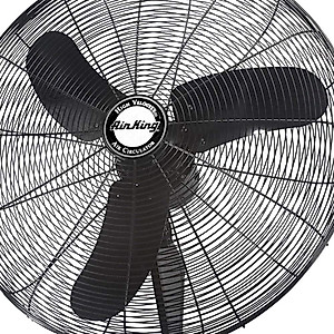 Air King 9075 30-Inch Industrial Grade Oscillating Wall Mount Fan, 1/3-Horsepower, Black Finish