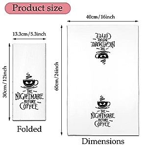 Hafhue The Nightmare Coffee Kitchen Towel, Funny Kitchen Towel Gifts for Women Sisters Friends Mom Aunts, Housewarming Gift for Women Hostess, New Home Gift for Women, Hostess Gifts