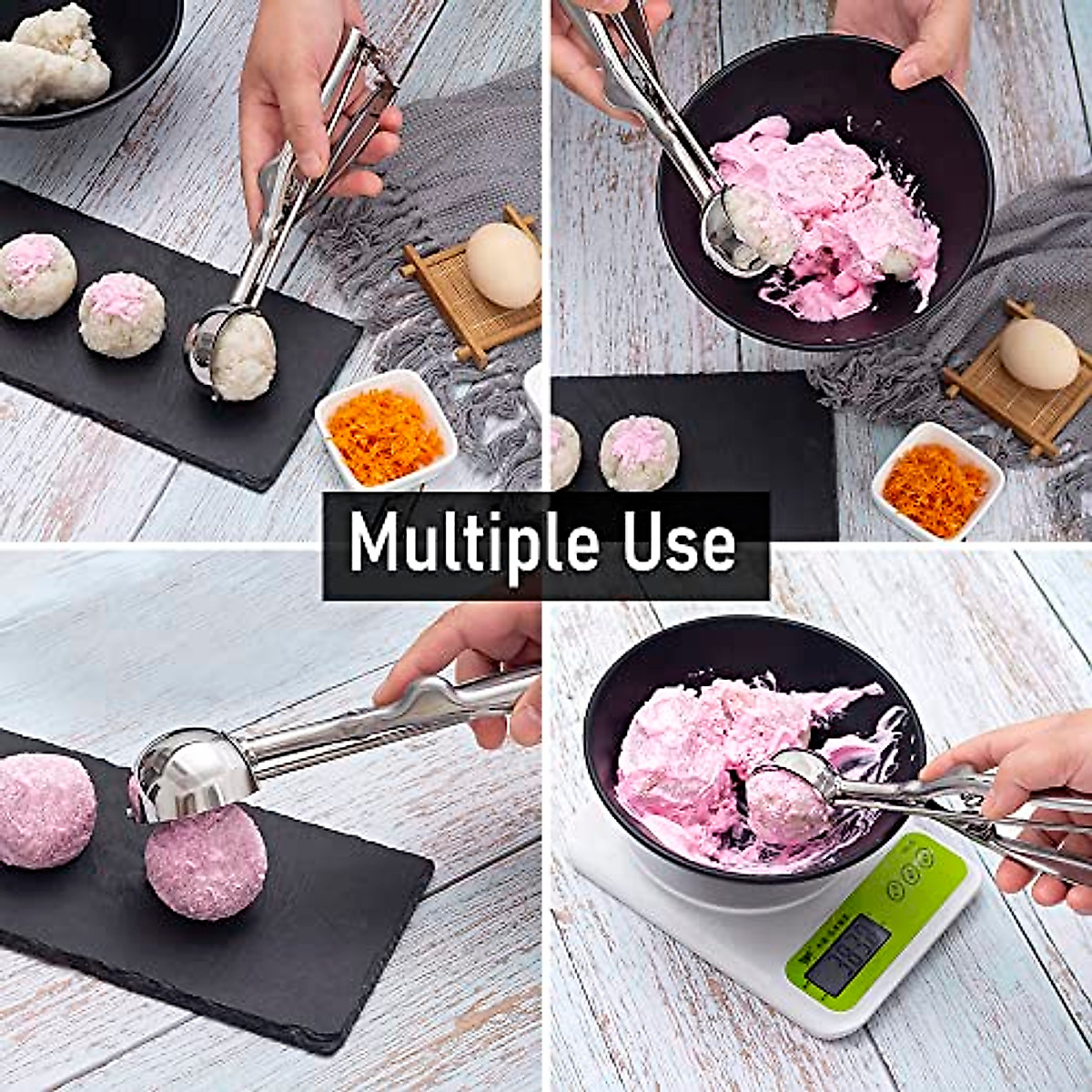3 Pack Ice Cream Scoop, Cookie Scoop Set, Small/Medium/Large, Ice Cream Scooper, Cookie Scoops for Baking