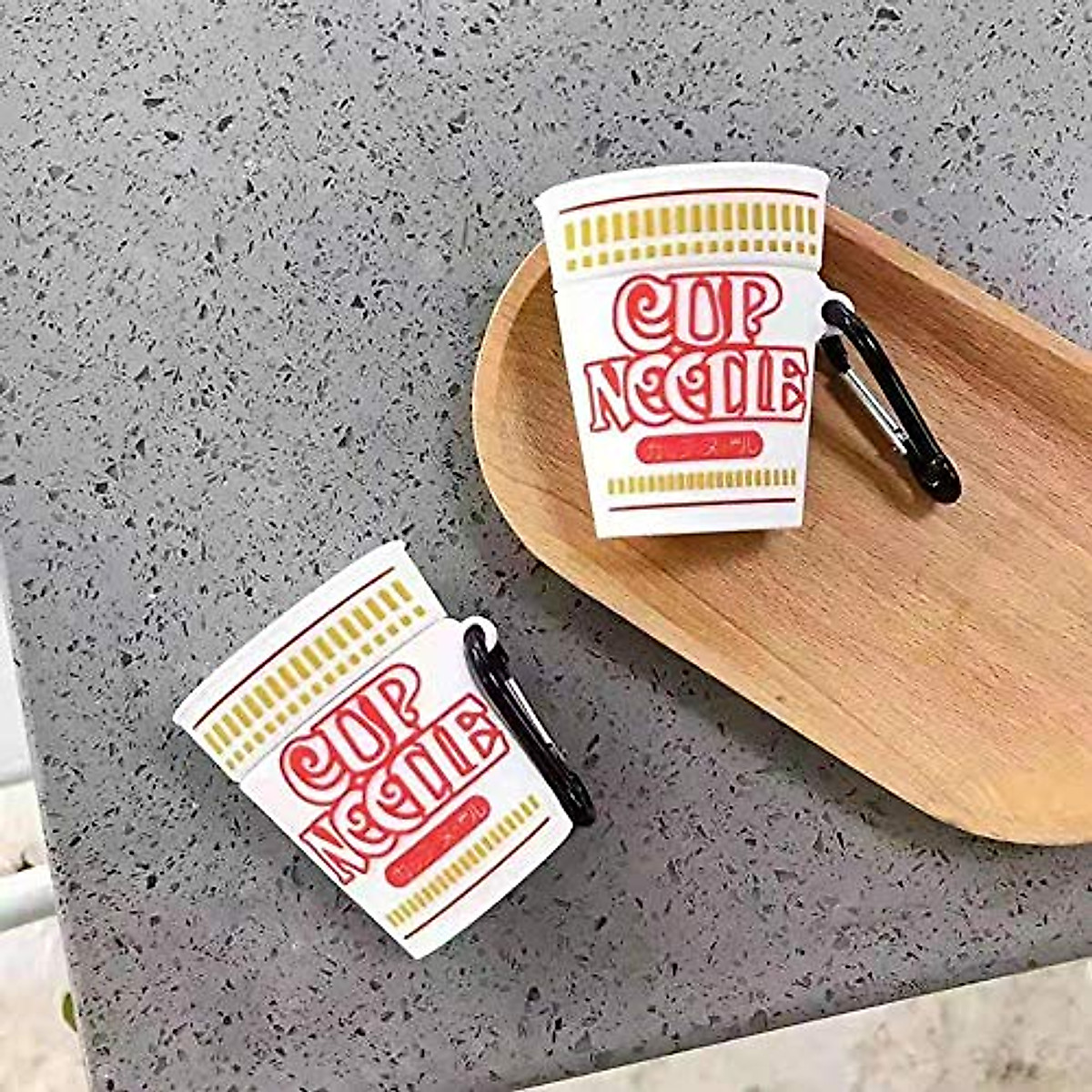 XYFS Compatible with Airpods 1/2 Case Cover, 3D Cute Cartoon Funny Fun, Silicone Air pods Stylish Chic Character Skin Keychain Kits,Stylish Girl Child Teen boy Airpods case (Cup-Noodles)