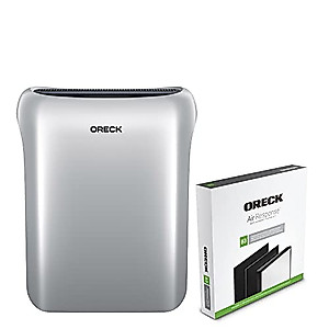 Oreck Air Response Air Purifier, HEPA and Carbon Filtration For Home, Quiet, Large, Silver, WK16002