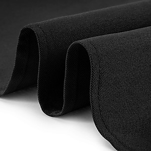 Lann's Linens - 8' Premium Fitted Tablecloth for 96" x 30" Rectangular Table - Wedding/Banquet/Trade Show - Polyester Cloth Fabric Cover - Black