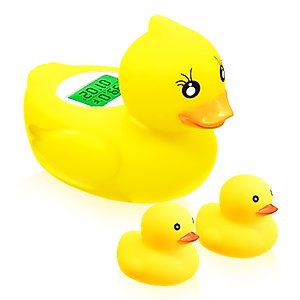 Duck Bath Thermometer, Baby Safety Water Thermometer for Bathtub, Digital Room Thermometer with LED Display Temperature Warning, Ducky Floating Toy for Infants Newborn Babies