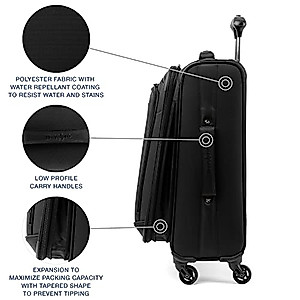 Travelpro Runway 2-piece Luggage Set, Carry on Softside Expandable 4-Wheel Spinner Suitcase & Carry on UnderSeat Luggage Soft Tote Bag, Men and Women, Black