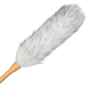 REDECKER Lambswool Duster, Natural Magnet for Dust and Fine Particles, Cleans Without Scratching, 29-1/2 inches - Lambs Wool Dusters for Cleaning - Lambs Wool Duster, Made in Belgium Reusable Duster