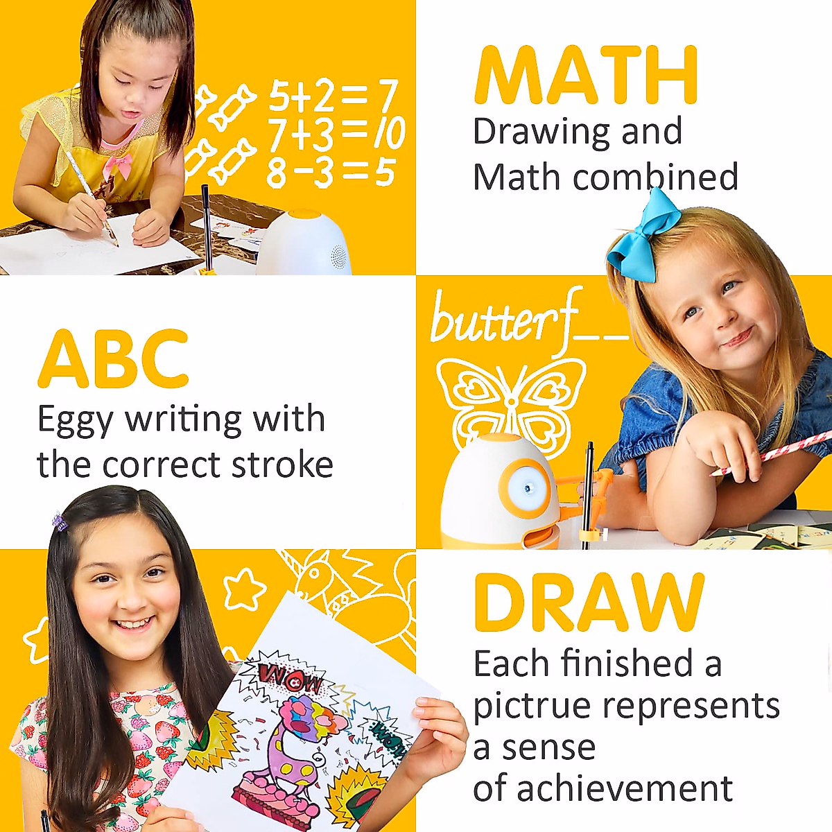 WEDRAW Preschool Learning Educational Toys for 3 4 5 6 7 Year Old Kids, Interactive Talking Robot-Sight Words Math Drawing, Kindergarten Learning Activities Games STEM Toy Gift for Girls Boys 3-7