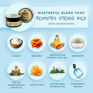 Smooth Viking Hair Clay for Men - Strong Hold, Clay Pomade, Hair Paste, Styling Clay with Matte Finish, Made in USA, 2oz