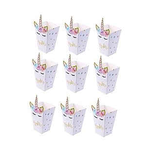 TOYANDONA 12 Pcs Popcorn Unicorn Theme Party Favors Popcorn Boxes for Party Favors Paper Bag Paper Boxes for Food Paper Food Containers Mini Cupcake Boxes Animal Packing Box Small Paper Bag