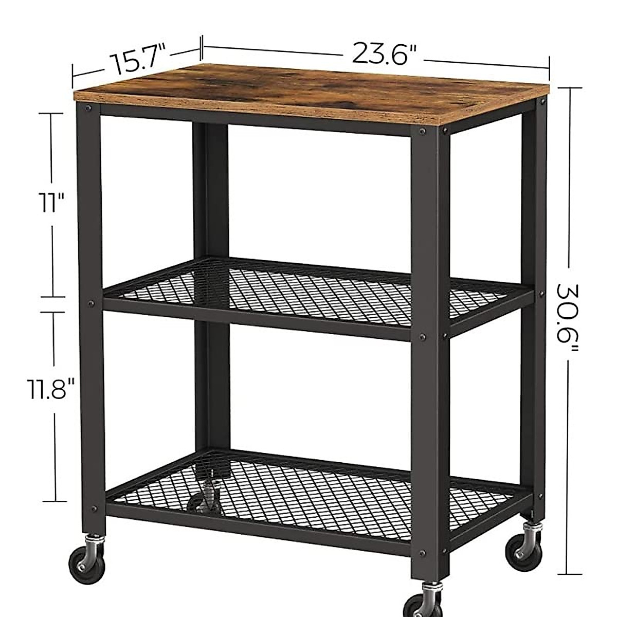 JYDQM Service Cart 3 Tier Storage Rack with Wheels Multifunctional Trolley Restaurant Food Delivery