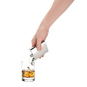 TRUE Stainless Steel Metal Men and Women Drinking Flasks for Vodka Whiskey Tequila Rum Cocktails, Travel, Backpacking, 4 oz, Set of 1, Silver