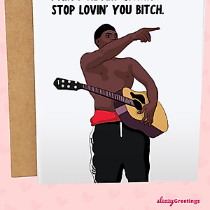 Sleazy Greetings Funny Birthday Card for Boyfriend Girlfriend | Funny Valentine's Day Anniversary Cards for Husband Him Or Her | I Love You Bitch Vine Meme Card