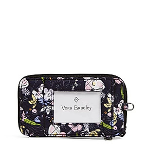 Vera Bradley Women's Cotton Smartphone Wristlet With RFID Protection, Bloom Boom Navy - Recycled Cotton, One Size