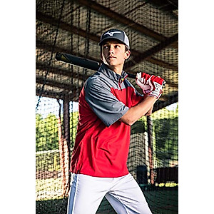 Mizuno Men's Comp Short Sleeve Batting Jacket, Red/Grey, Medium
