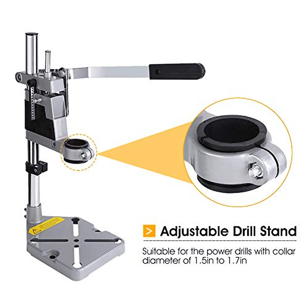 Benchtop Drill Press, Drill Workbench Repair Tool Clamp Universal Bench Clamp Drill Press Stand Workbench Repair Tool for Drilling Collet Workshop, Single Hole Aluminum Base