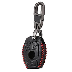 Smart 3button Leather Key Cover Bag Fob Shell Car Key Cases Fit For Mercedes Benz W203 W205 W210 W211 W212 W124 Accessories Red