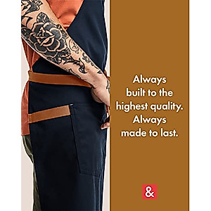 Hedley & Bennett Midnight Blue Essential Apron - Professional Chef Apron with Pockets and Adjustable Bib Strap for Cooking & Grilling - Kitchen Aprons for Men & Women - 8oz 100% Cotton Twill Fabric