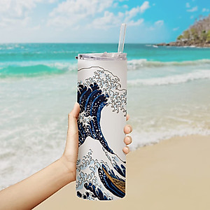 PYD Life Sublimation Glass Blanks Skinny Tumbler Frosted 25 OZ Straight Tumbler Coffee Juice Cups with Lid and Glass Straw for Tumbler Press Sublimation Print 6 Pack