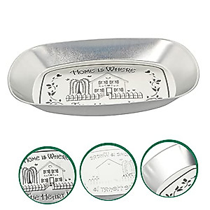 Luxshiny Iron Fruit Plate Cookie Platter Chip Dip Serving Platter Storage Pan Serving Tray Round Appetizer Plates Storage Container Metal Tray Metal Appetizer Plates Food Serving Plate Food