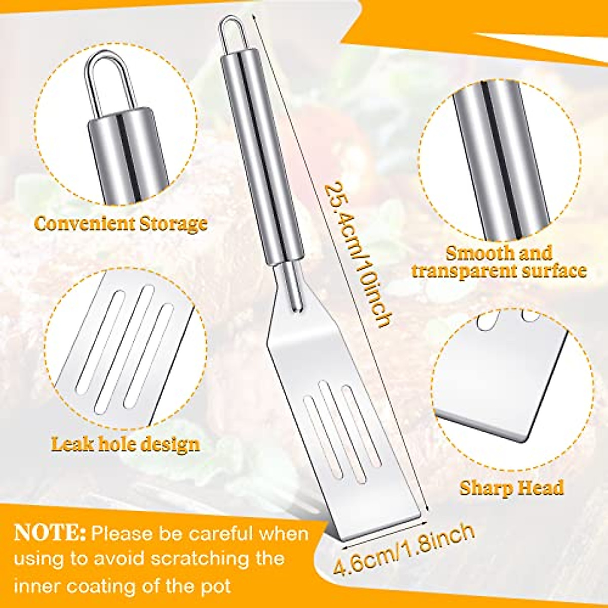 3 Pieces Small Spatula Mini Brownie Serving Spatula Narrow Thin Mini Silicone Crepe Spatula Kitchen Cooking Nonstick Stainless Steel Slotted Turner Pan Flipper for Fish Pancake Cookie Egg