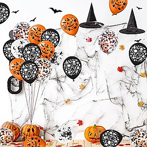 60Pack Halloween Balloons, Halloween Orange Black Confetti Balloons for Party, 12 Inch Balloons for Halloween Celebration Party Decorations