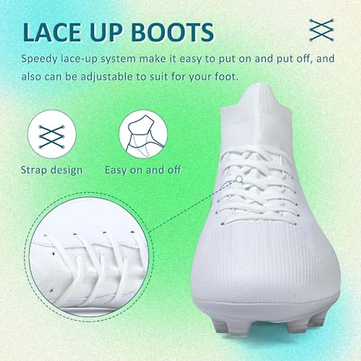 Soccer Cleats Mens Football Cleats Women Tacos de Futbol para Hombre Soccer Shoes for Big Boy Tacos de Futbol Zapatos de Futbol para Hombres Outdoor Soccer Shoes High Top Football Boots AG/FG