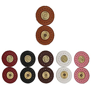 EXCEART Purse Wallet 2 Pair Magnetic Buckle Bag Button Purse Snap Closure Purse Handbag Fastener Replacement for DIY Purse Bag Clothes Leather Accesories Brown Yellow Round Purse