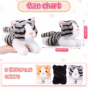 Harrycle 3 Pcs 9 Inch Cat Stuffed Animal Plush Gift Cute Kitten Plush Toys Small Cat Stuffed Animal Sleeping Gifts for Boys Girls Pet Party Favors(Stylish Style)