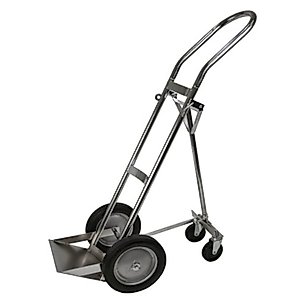 Large Oxygen Tank Cart Dolly with Retractable, Ball-bearing Wheels