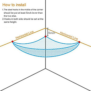 Stuffed Animal Toys Hammock Hanging Stuff Animals Storage Organizer with Decorative Tassels Corner Large Capability Plush Toys Net Holder for Nursery Playroom Kid's Room Bedroom L