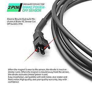 E-Bike MS-BK-2R Brake Cut Off Sensor SM/Waterproof Connector Electric Bike Cut Power Off Mechanical Hydraulic Brake Sensor for E Bike (MS-2R-SM)