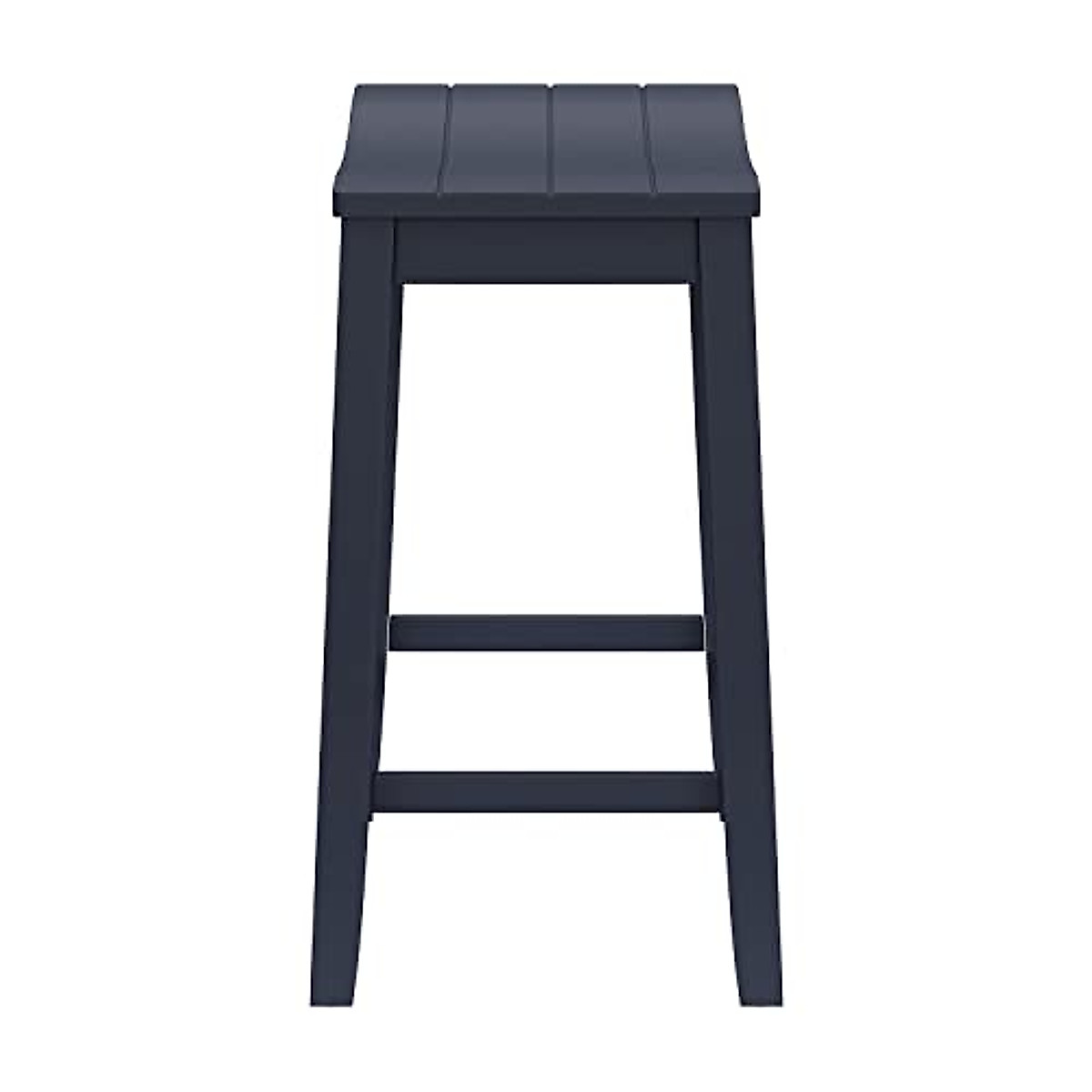 Hillsdale, Fiddler Wood Backless Counter Height Stool with Saddle-Style Seat, Navy