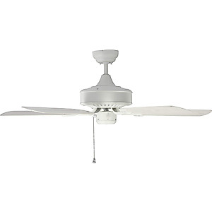 Monte Carlo 5HVO44RZW Haven Outdoor Ceiling Fan with Pull Chain, 44 inch, White - no Light, 5 MDF Blades